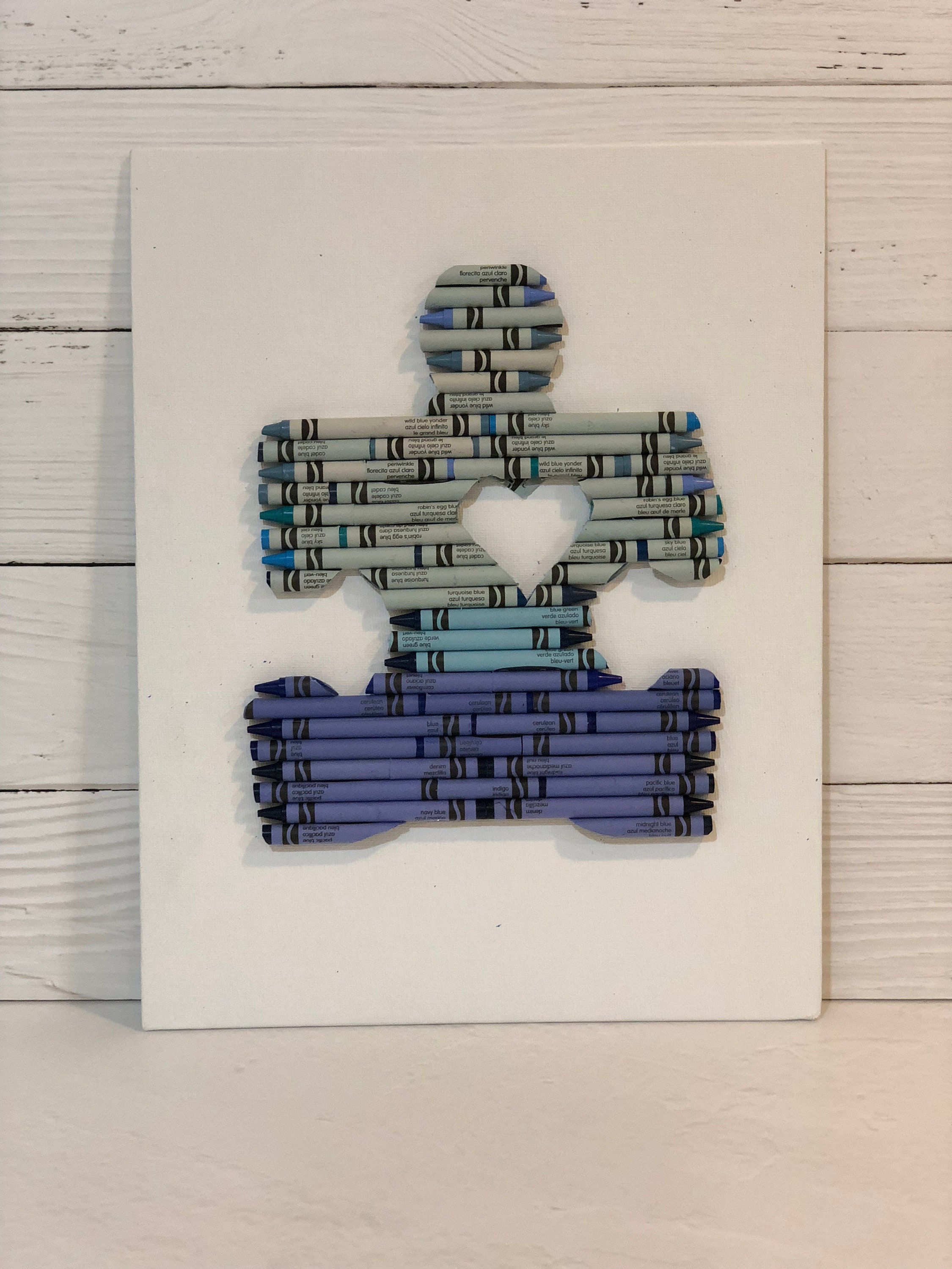 Autism Awareness Puzzle Piece Crayon Art Wall Art puzzle | Etsy