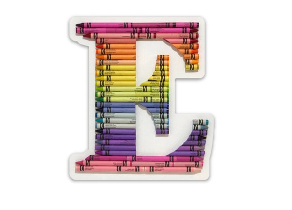 Letter E Alphabet Letter Vinyl Decal / Cute Sticker / Crayon - Etsy