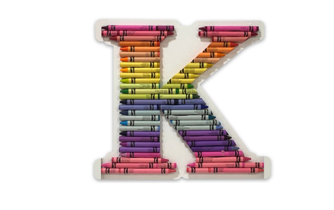 Letter K, Alphabet Letter Vinyl Decal / Cute Sticker / Crayon Monogram ...