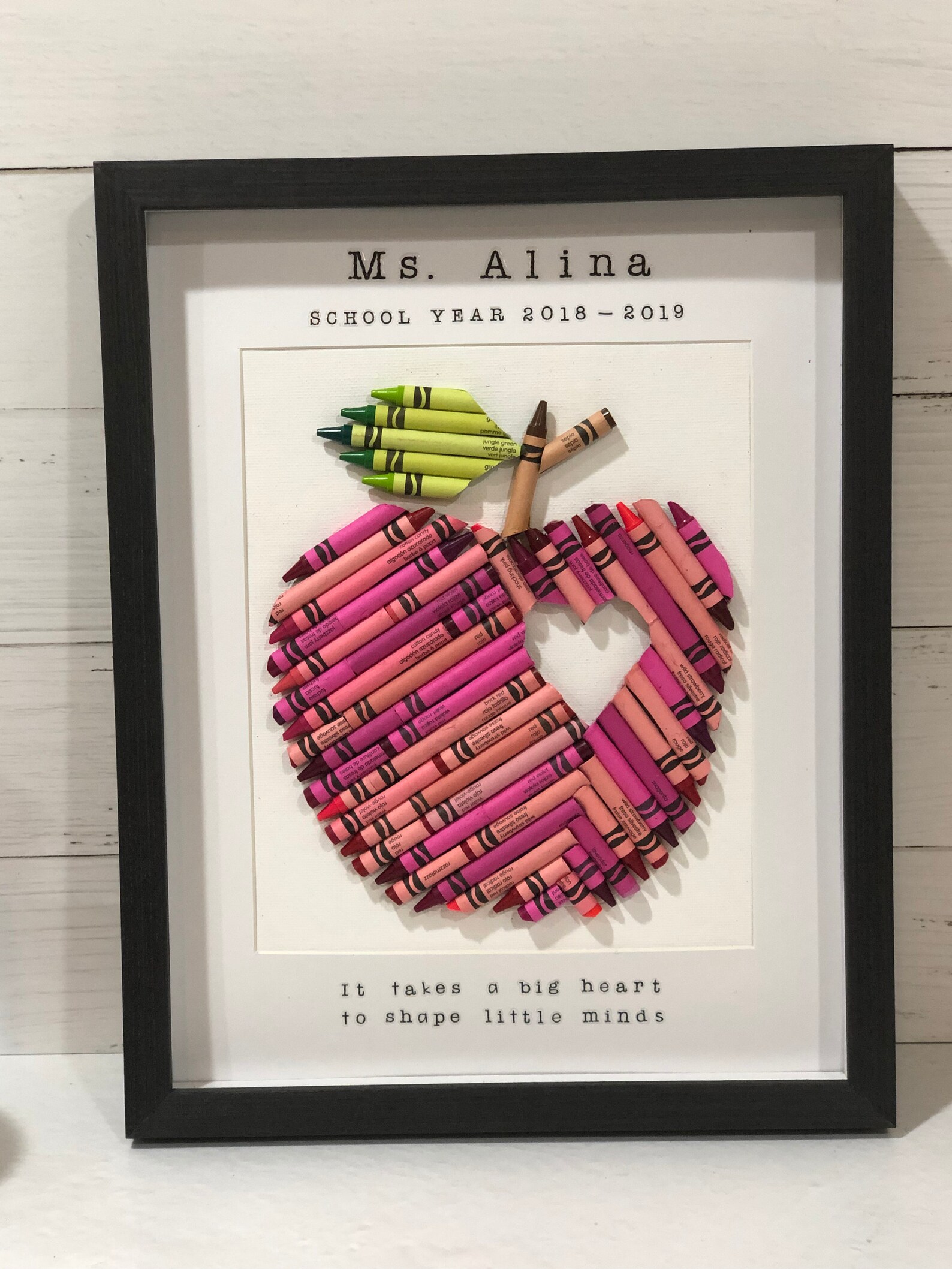 Crayon Apple Teacher Gift Framed and MATTED Crayon - Etsy