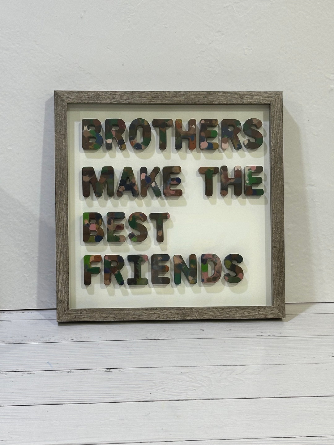 Brothers Make the Best Friends, 3D Wall Quote, Melted Crayon Word Art ...