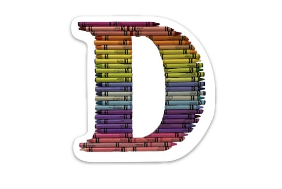 Letter D Alphabet Letter Vinyl Decal / Cute Sticker / Crayon - Etsy