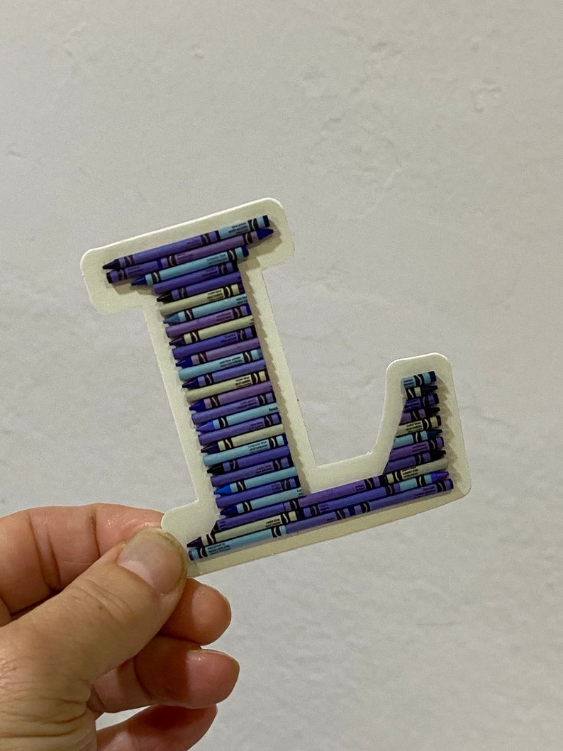 Letter L Alphabet Letter Vinyl Decal Cute Sticker Crayon - Etsy