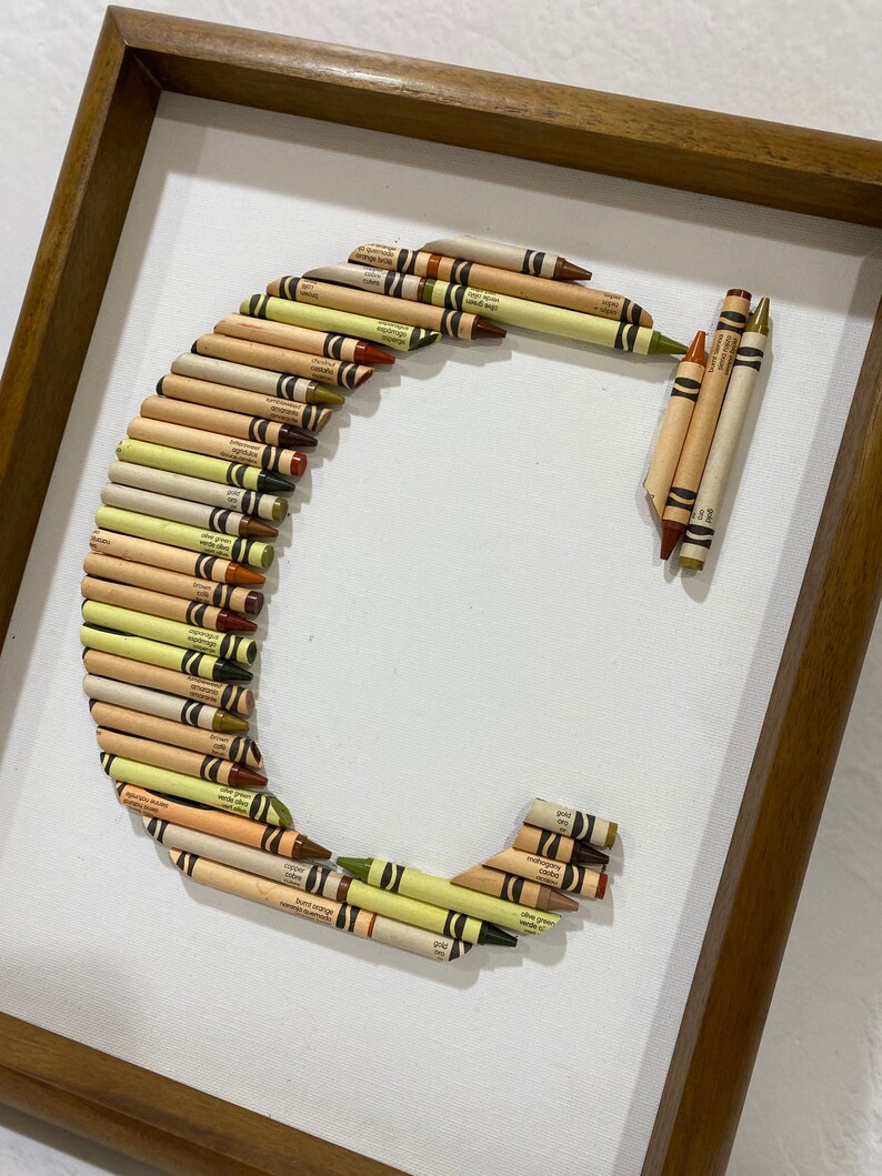 READY TO SHIP- Letter C - Crayon Monogram Large // Brown,dark Green ...