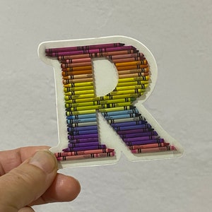 Letter R, Alphabet Letter Vinyl Decal, Cute Sticker, Crayon Letter ...