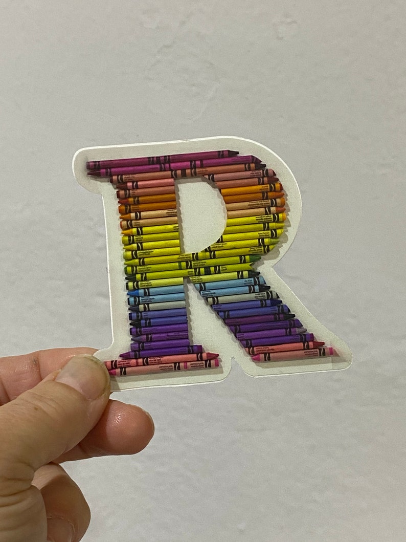 Letter R, Alphabet Letter Vinyl Decal, Cute Sticker, Crayon Letter ...