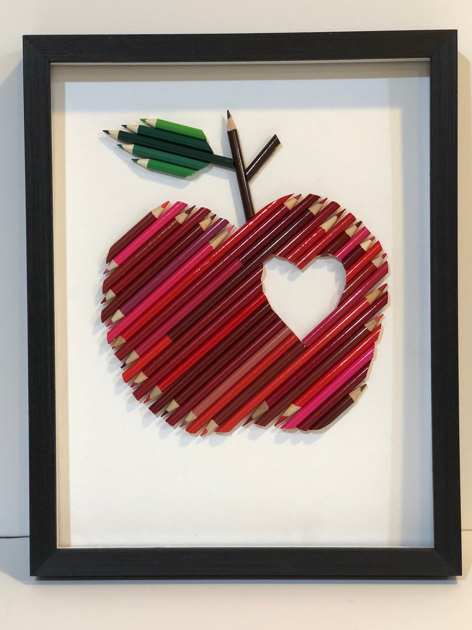 Apple Teacher Gift Framed Red Colored Pencil Personalized | Etsy