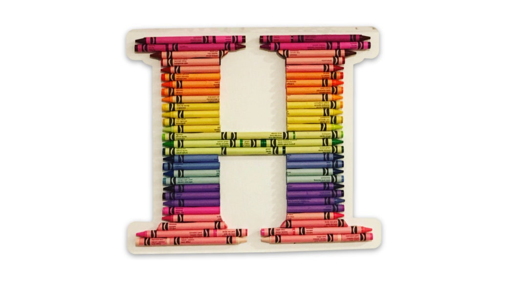 Letter H, Alphabet Letter Vinyl Decal / Cute Sticker / Crayon Monogram ...