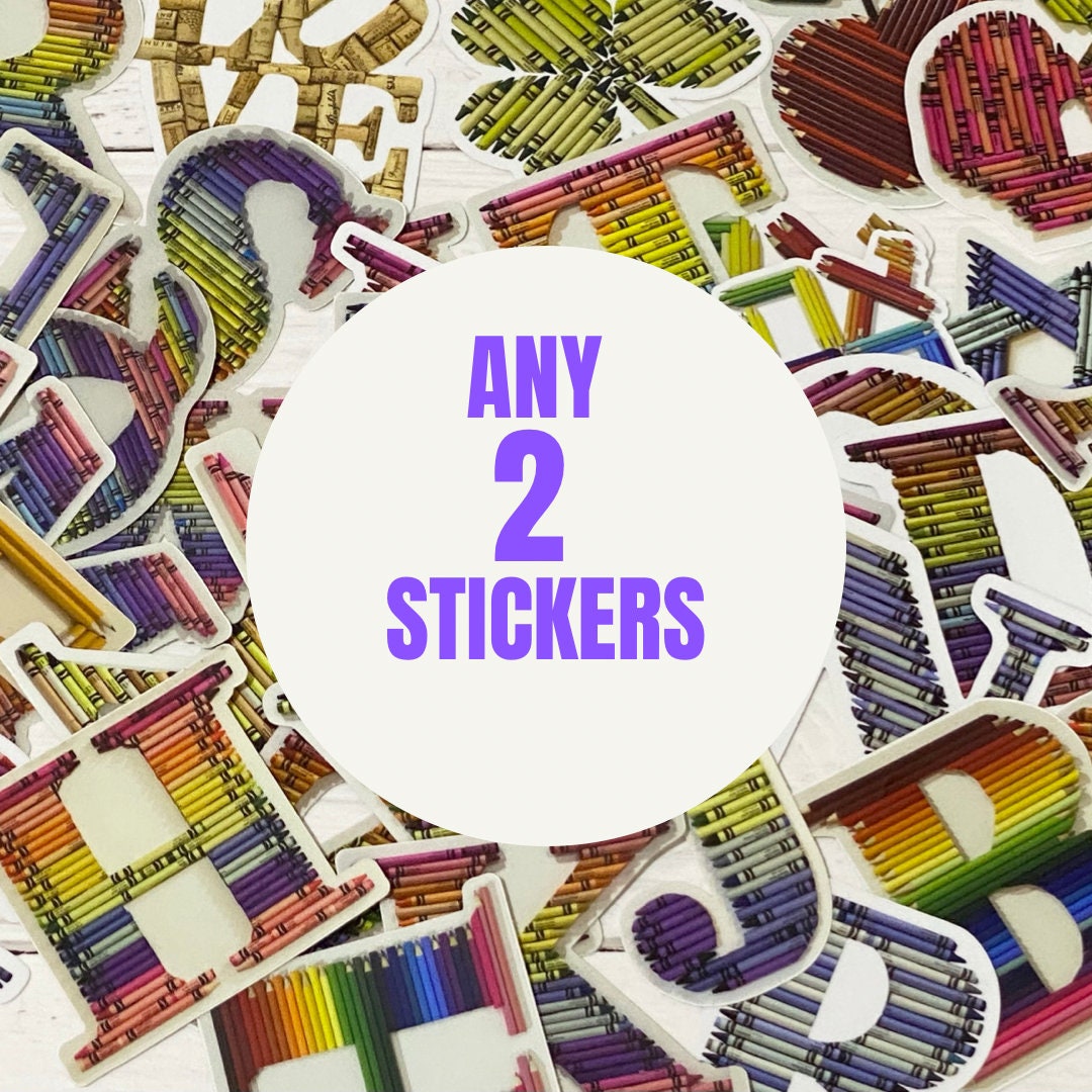 2 Sticker Bundle, Alphabet Letter Vinyl Decal / Letter Sticker/ Cute ...