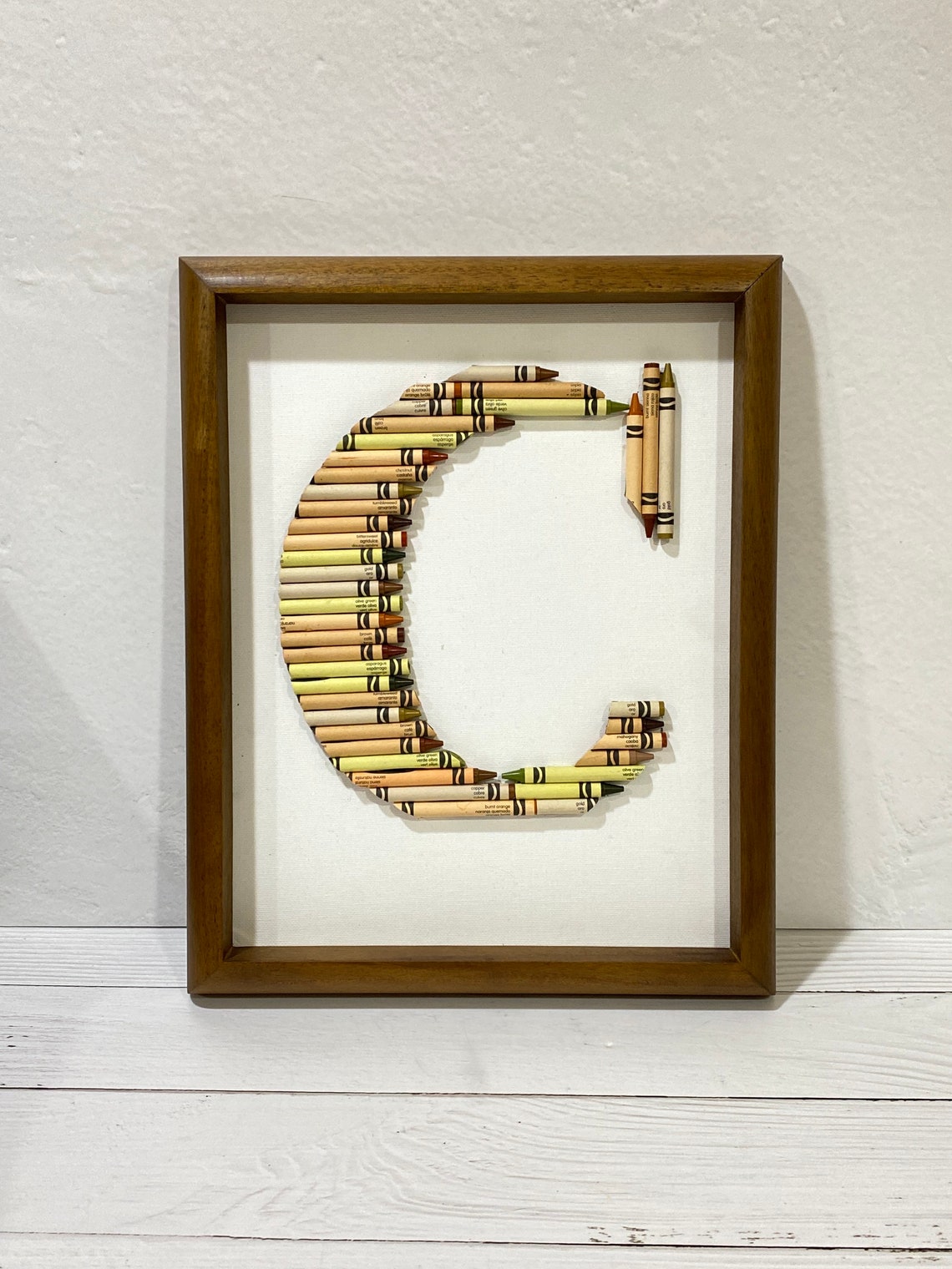 READY TO SHIP Letter C Crayon Monogram Large // Browndark | Etsy