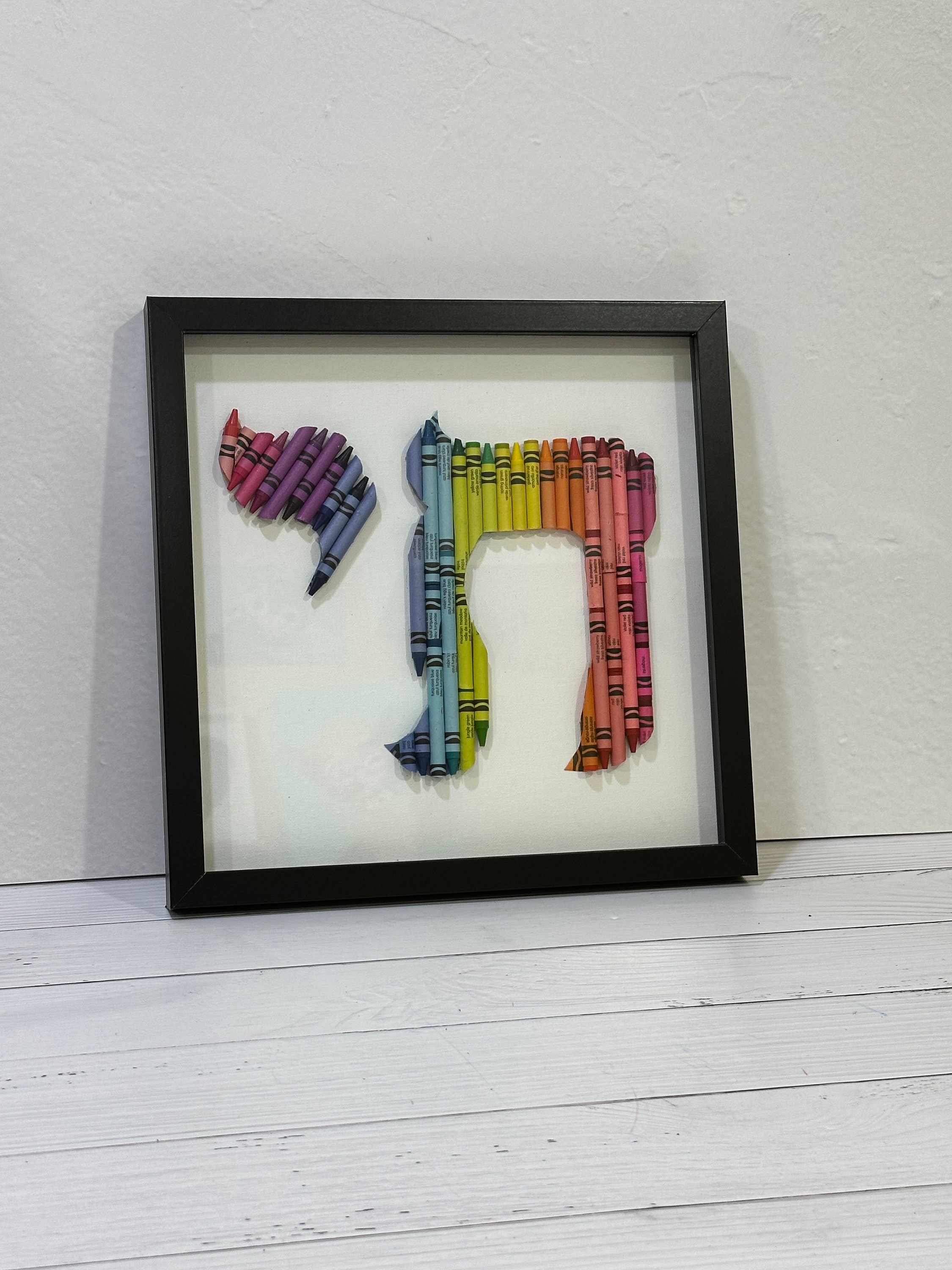 CHAI, Custom Crayon Hebrew Word, Judaica Wall Art, Jewish Wedding Gift ...