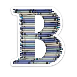 Letter B, Alphabet Letter Vinyl Decal / Cute Sticker / Crayon Monogram ...