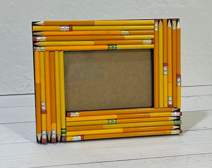 Upcycled No2 Pencil Picture Frame, 4x6 Photo Frame, Teacher ...