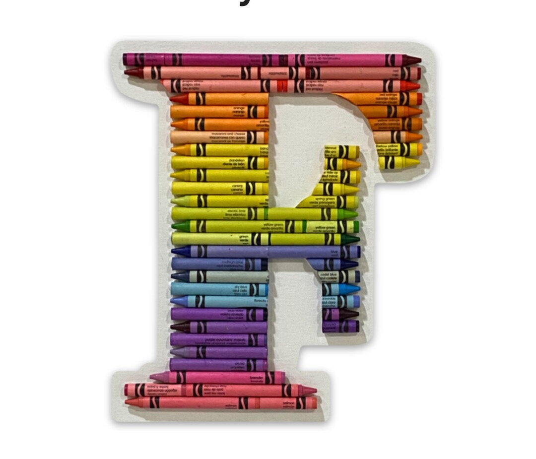 Letter F, Alphabet Letter Vinyl Decal / Cute Sticker / Crayon Monogram ...