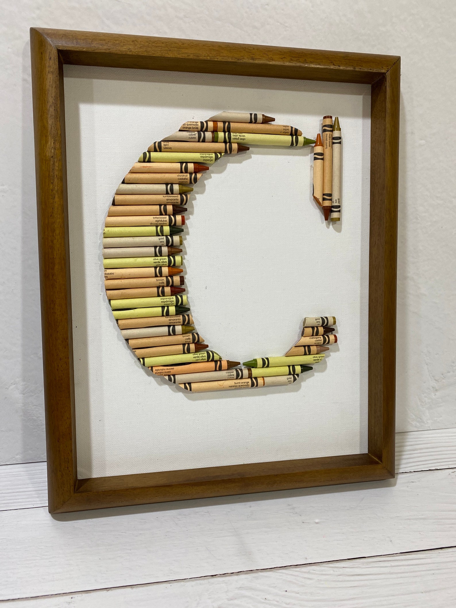 READY TO SHIP- Letter C - Crayon Monogram Large // Brown,dark Green ...