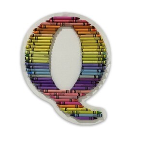 Letter Q, Alphabet Letter Vinyl Decal, Cute Sticker, Crayon Letter ...