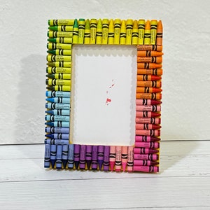 Cut Crayon Picture Frame, Rainbow Crayons Photo Frame, Teacher ...