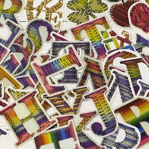 4 Sticker Bundle, Alphabet Letter Vinyl Decal / Letter Sticker/ Cute ...