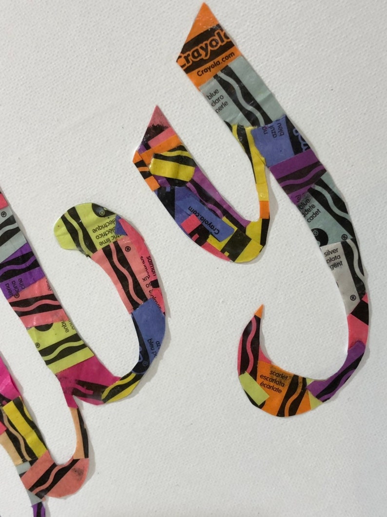 Custom Crayon Monogram, Full Name Wall Art, Crayon Name Gift, Special ...