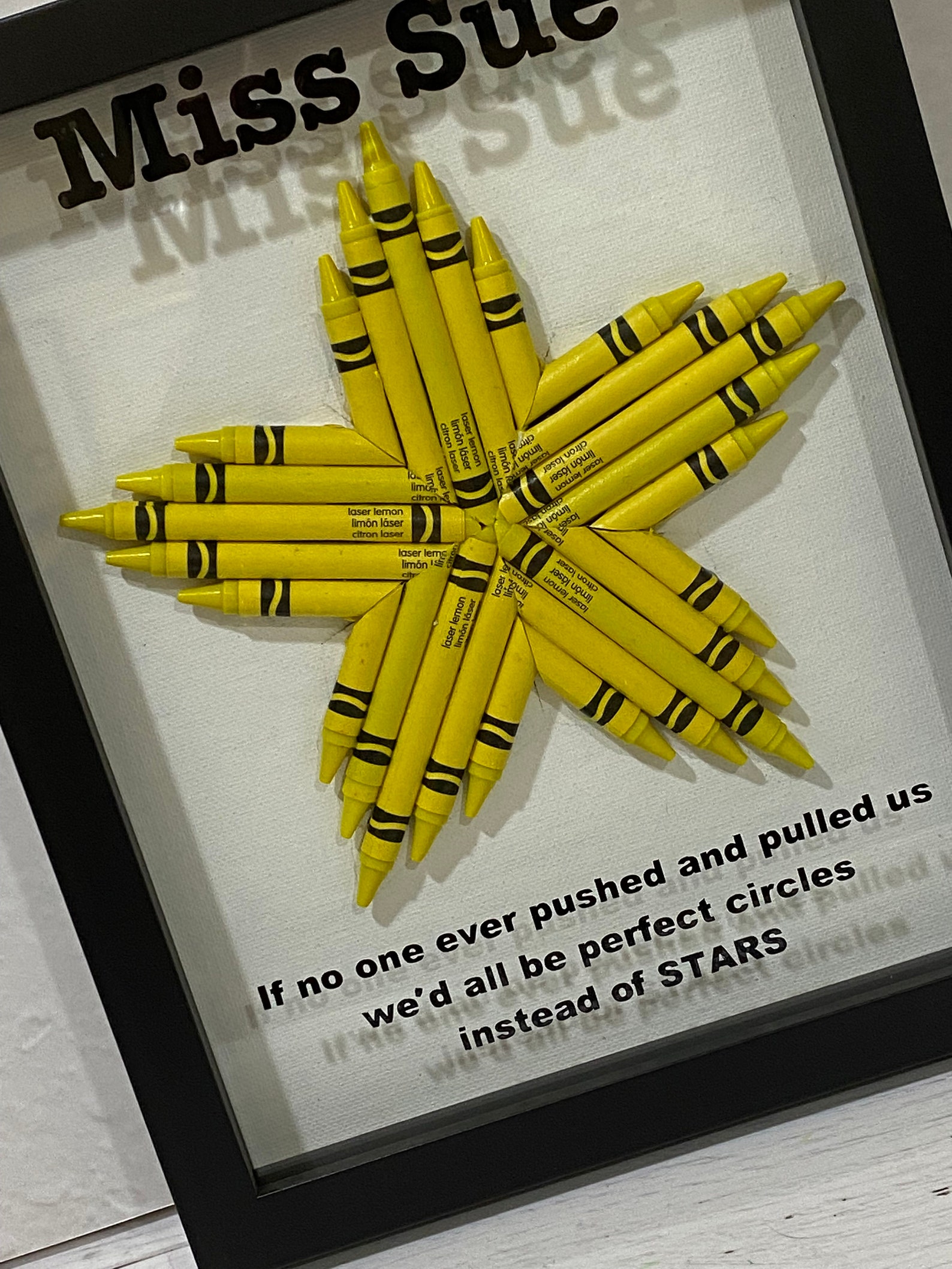 Crayon STAR Framed Cut Crayon Art Personalized Star Art | Etsy