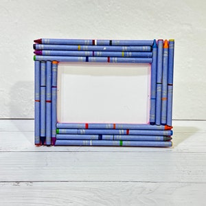 Cut Crayon Picture Frame, Multicolored Glitter Crayon Photo Frame ...
