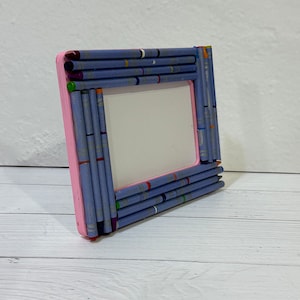 Cut Crayon Picture Frame, Multicolored Glitter Crayon Photo Frame ...