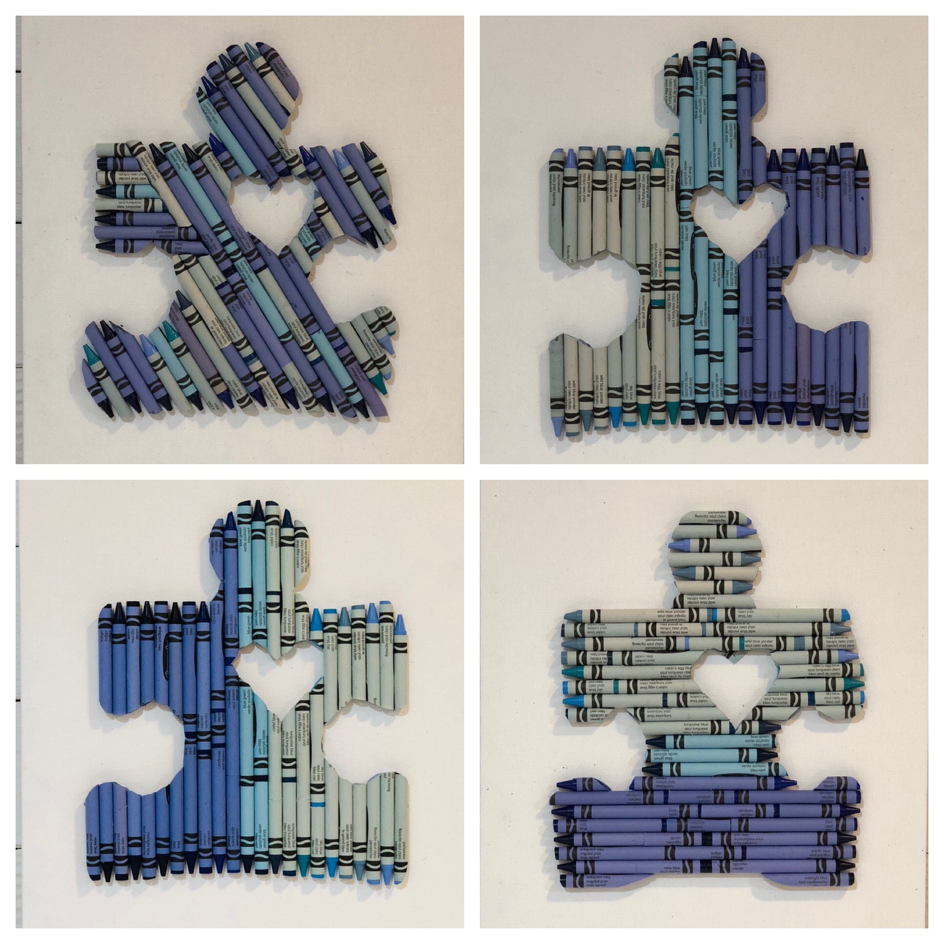 Autism Awareness Puzzle Piece Crayon Art Wall Art puzzle | Etsy