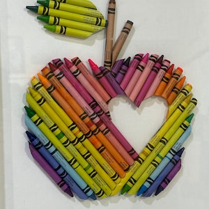 Crayon Apple Teacher Gift RAINBOW, Framed Crayon Personalized Apple ...