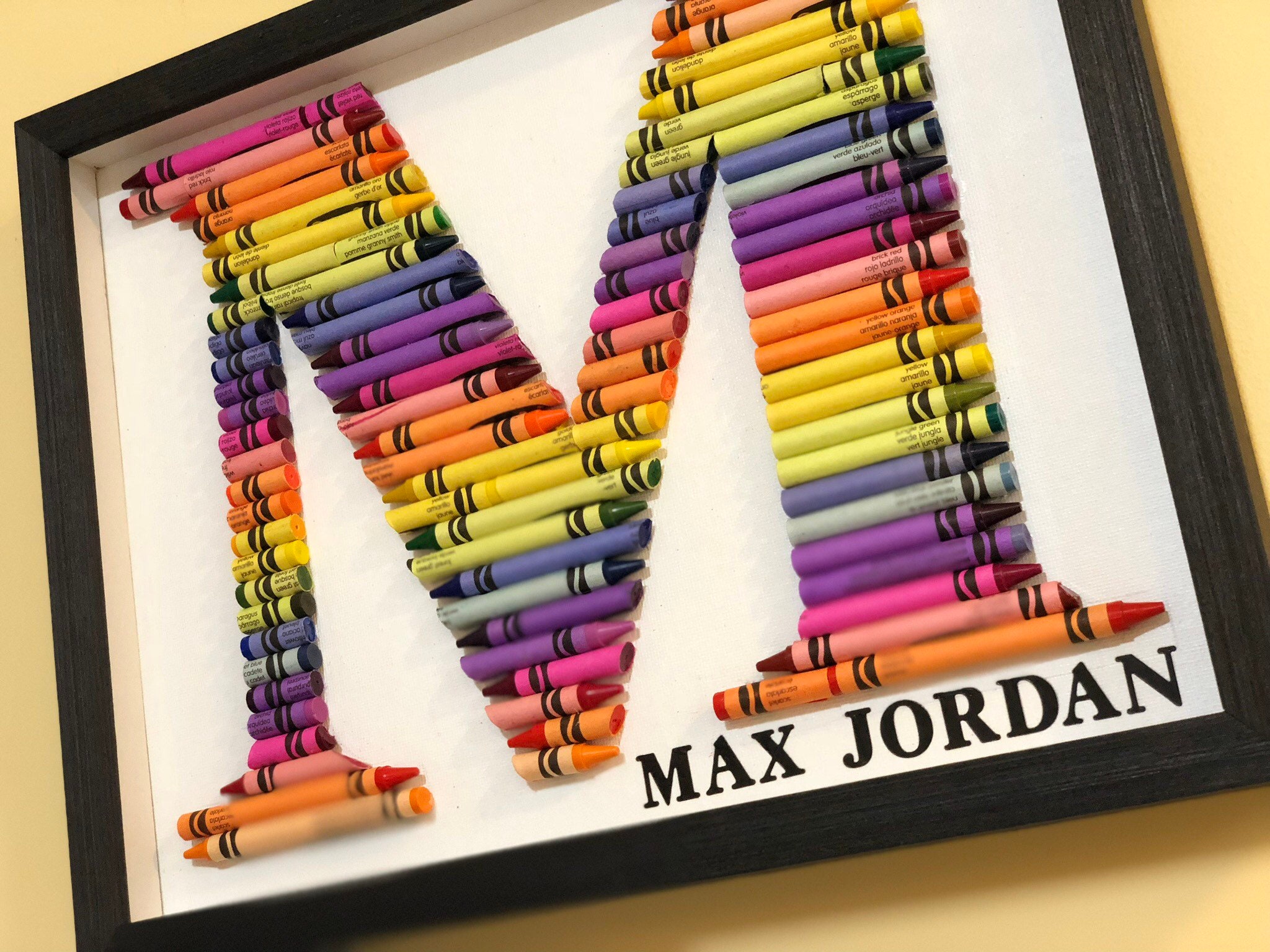 Custom Crayon Monogram, Large Size Crayon Letter Framed. Crayon Teacher ...