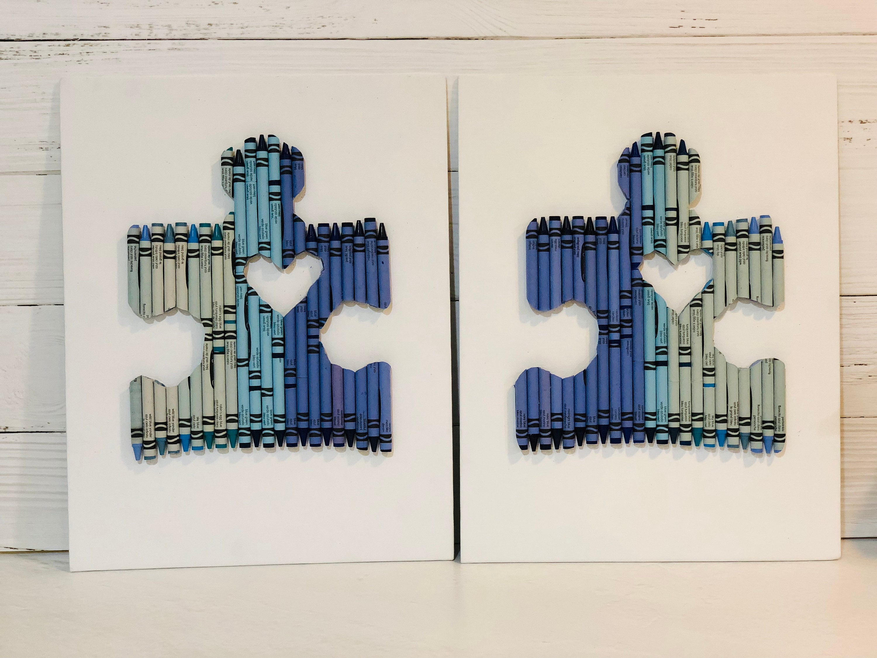 Autism Awareness Puzzle Piece Crayon Art Wall Art puzzle | Etsy