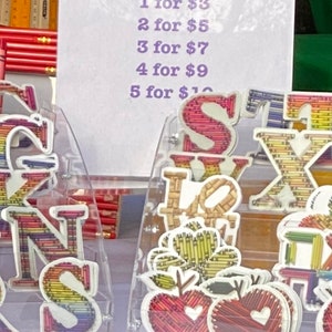 3 Sticker Bundle, Alphabet Letter Vinyl Decal / Letter Sticker/ Cute ...