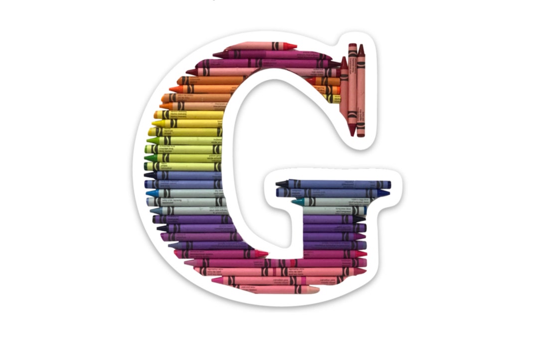 Letter G, Alphabet Letter Vinyl Decal / Cute Sticker / Crayon Monogram ...