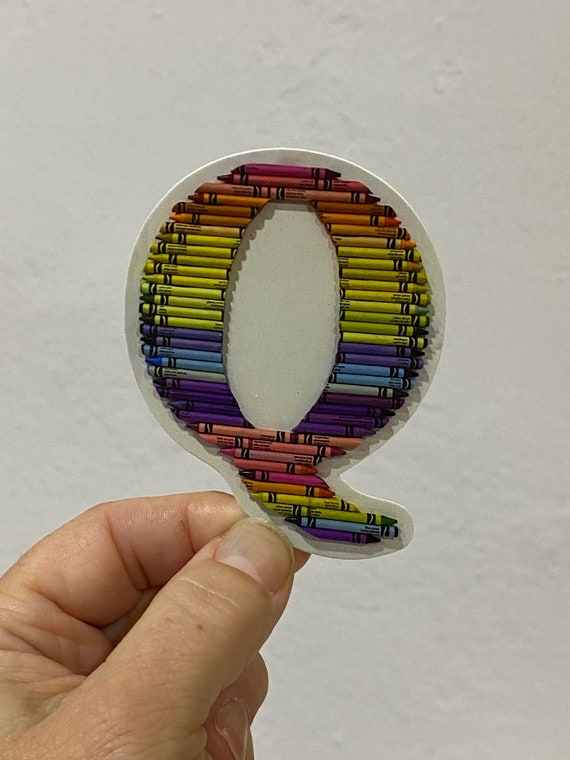 Letter Q Alphabet Letter Vinyl Decal Cute Sticker Crayon - Etsy