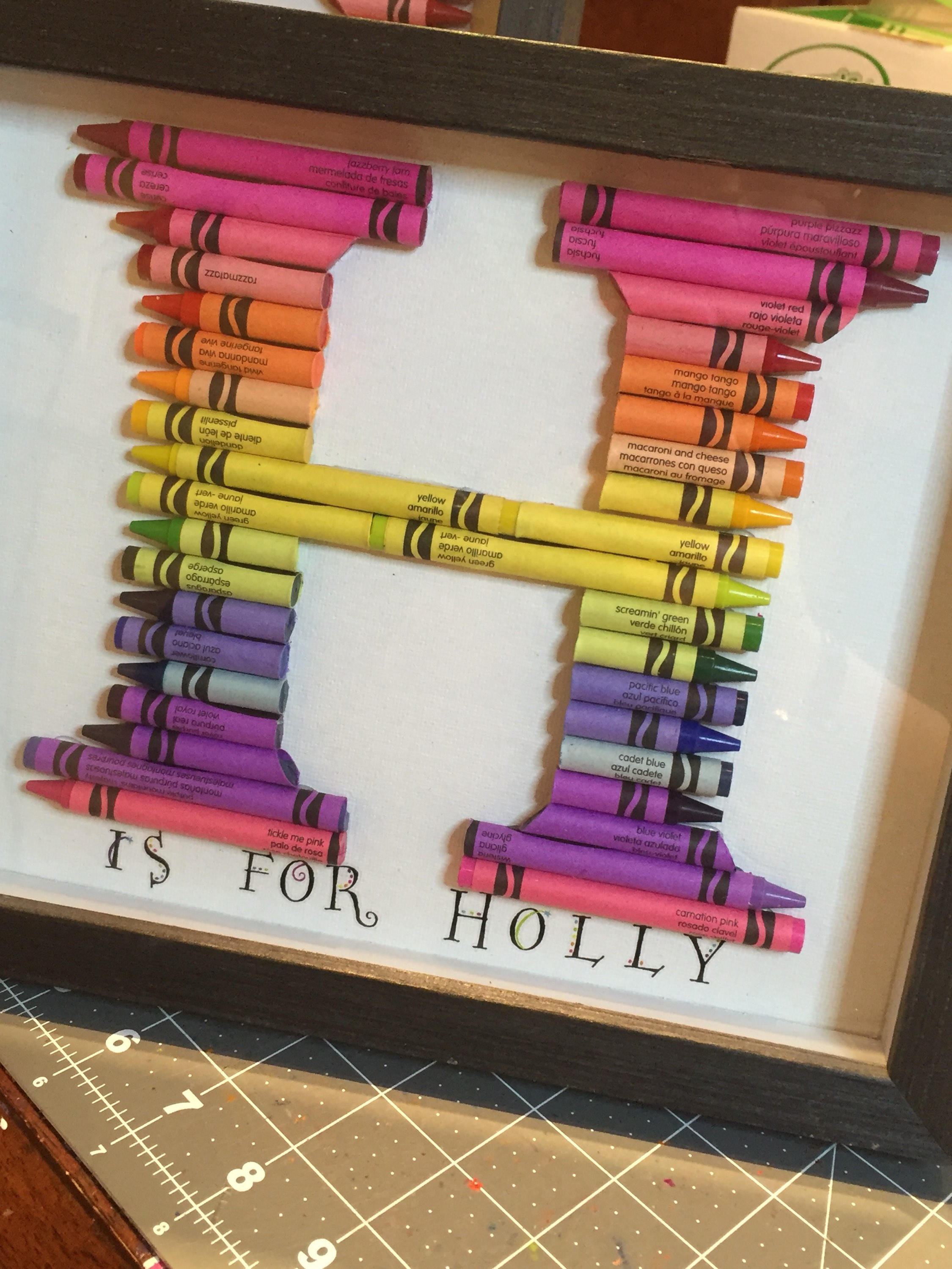 Custom Crayon Monogram Small Rainbow Colors Baby Gift | Etsy