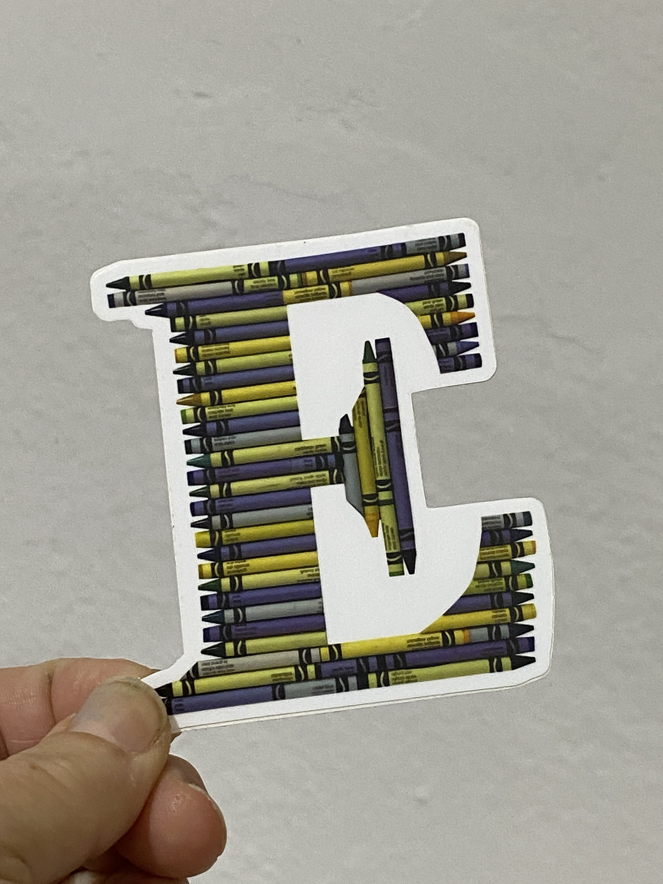 Letter E, Alphabet Letter Vinyl Decal / Cute Sticker / Crayon Monogram ...