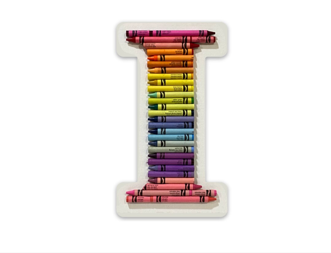 Letter I, Alphabet Letter Vinyl Decal / Cute Sticker / Crayon Monogram ...