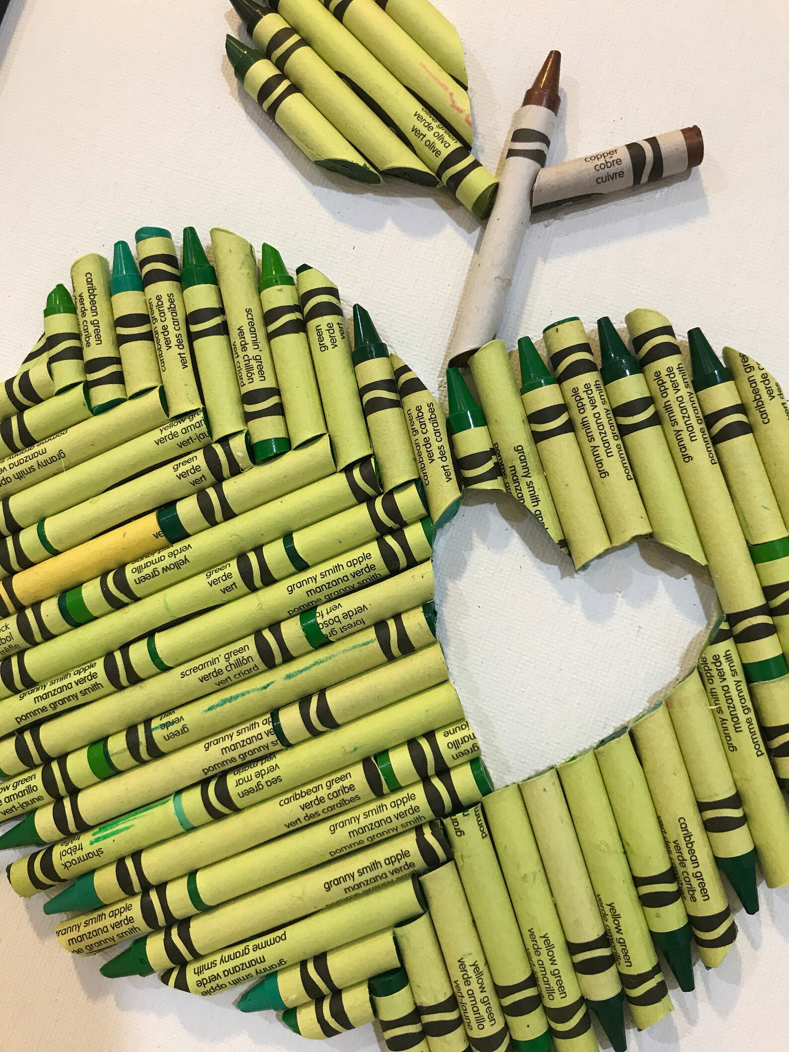 Crayon Apple Teacher Gift, Green Apple, Framed Crayon Personalized ...