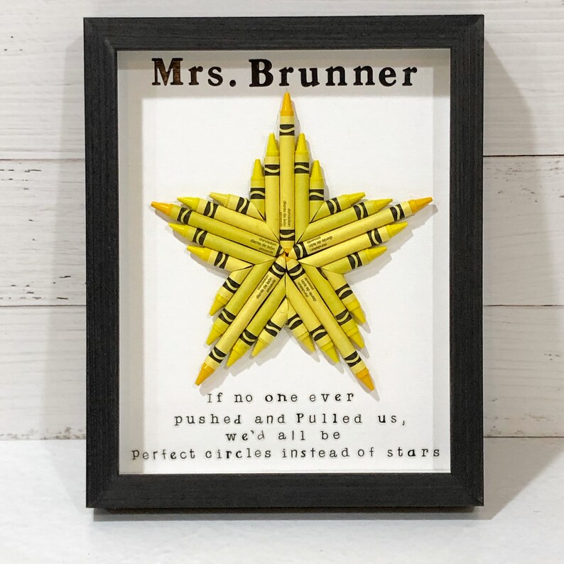 Crayon STAR Framed Cut Crayon Art Personalized Star Art | Etsy
