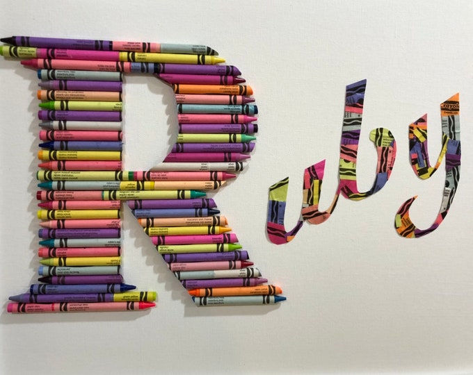 Custom Crayon Monogram Full Name Wall Art Crayon Name Gift | Etsy