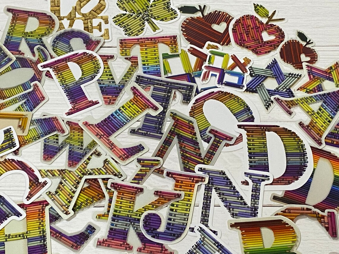 Letter F Alphabet Letter Vinyl Decal / Cute Sticker / Crayon - Etsy