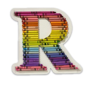 Letter R, Alphabet Letter Vinyl Decal, Cute Sticker, Crayon Letter ...