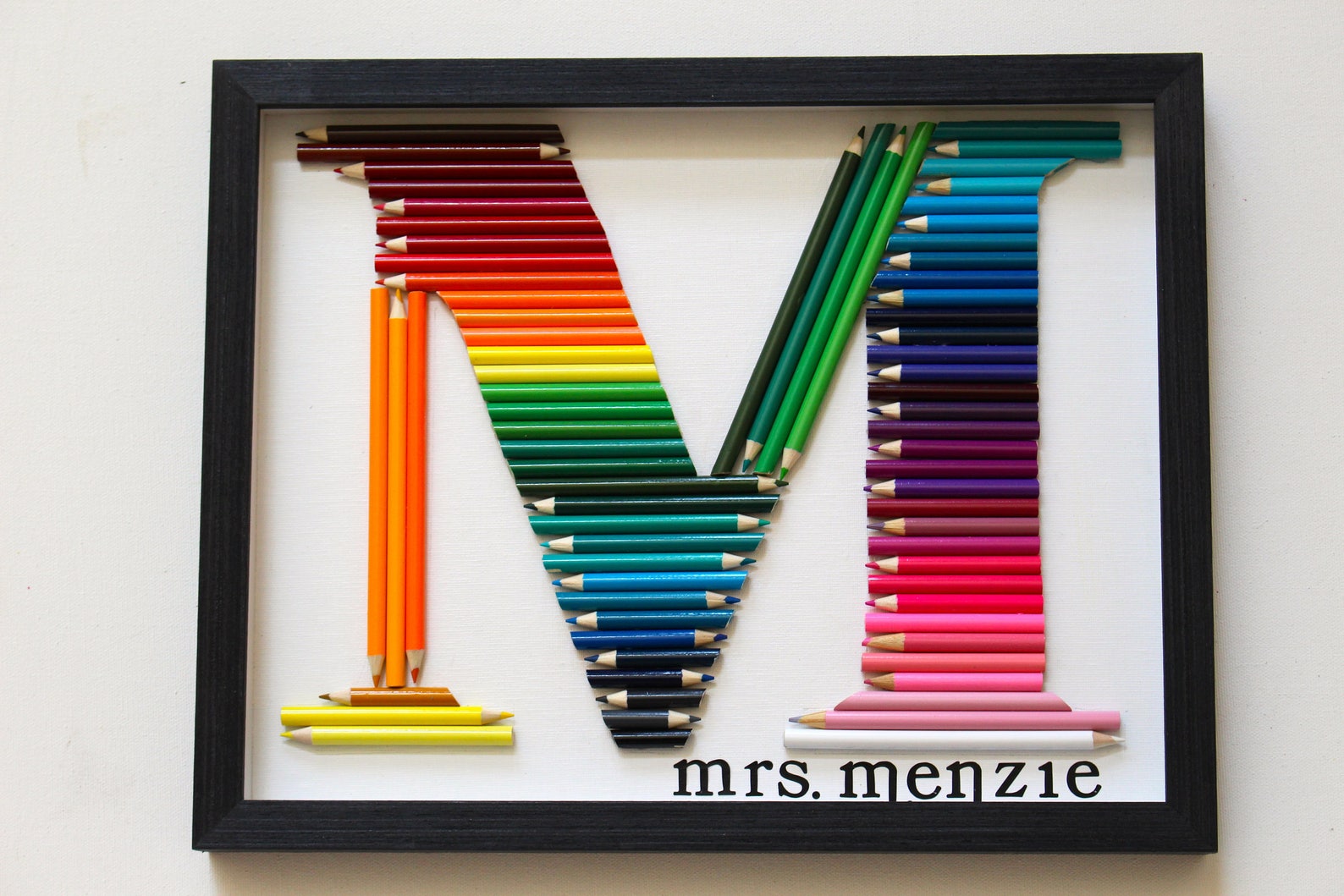 Custom Colored Pencil Monogram Large Personalized Cut Pencil | Etsy