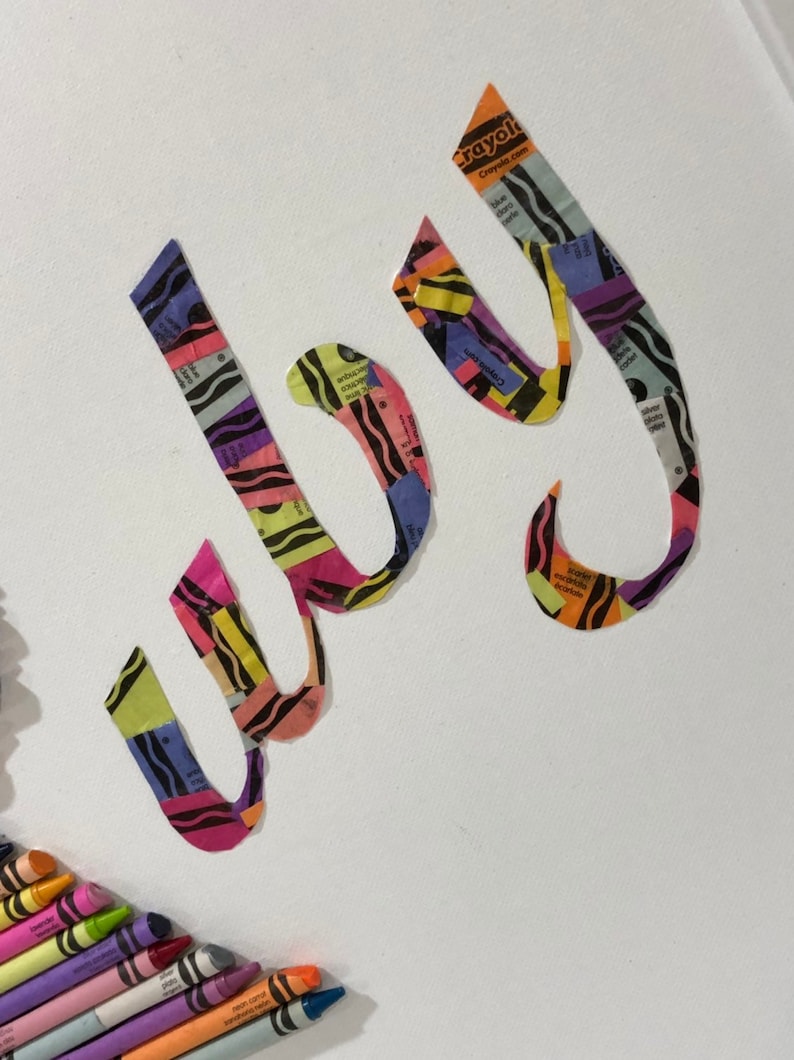 Custom Crayon Monogram full name wall art crayon name gift | Etsy