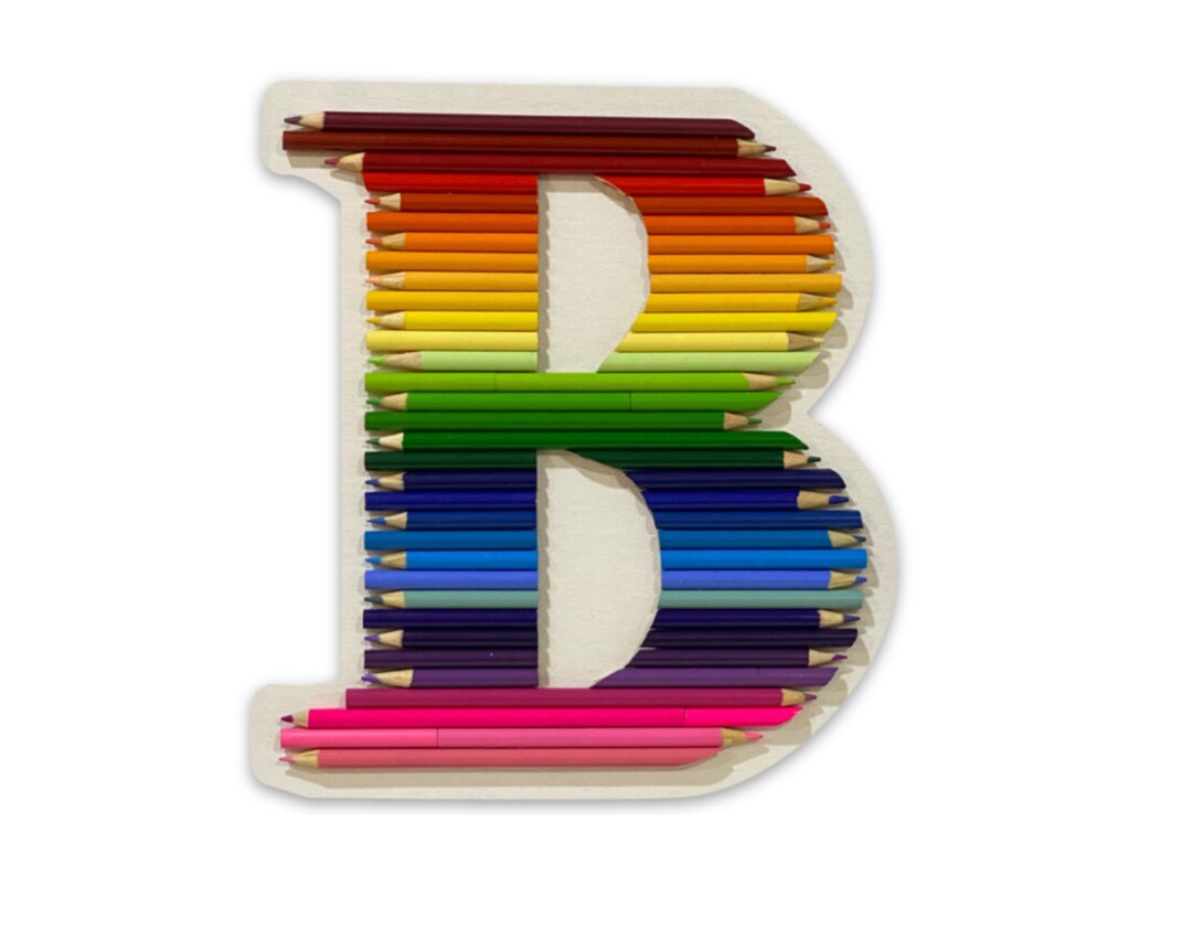Letter B, Alphabet Letter Vinyl Decal / Cute Sticker / Crayon Monogram ...