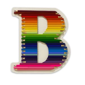 Letter B, Alphabet Letter Vinyl Decal / Cute Sticker / Crayon Monogram ...
