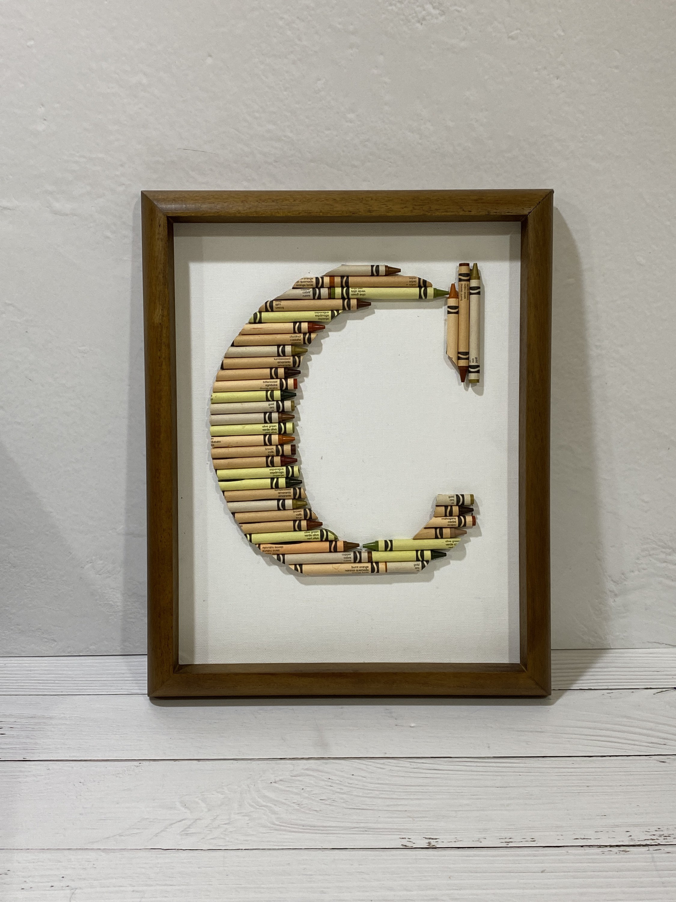 READY TO SHIP- Letter C - Crayon Monogram Large // Brown,dark Green ...