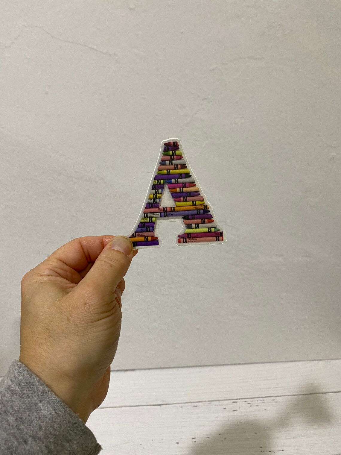Letter A, Alphabet Letter Vinyl Decal / Cute Sticker / Crayon Monogram ...