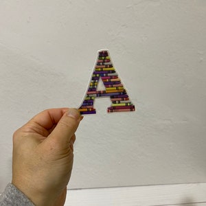 Letter A, Alphabet Letter Vinyl Decal / Cute Sticker / Crayon Monogram ...
