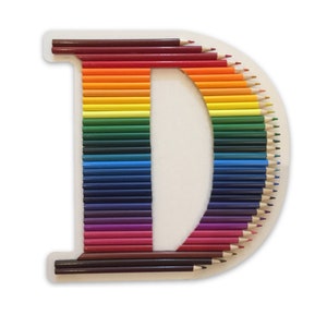Letter D, Alphabet Letter Vinyl Decal / Cute Sticker / Crayon Monogram ...