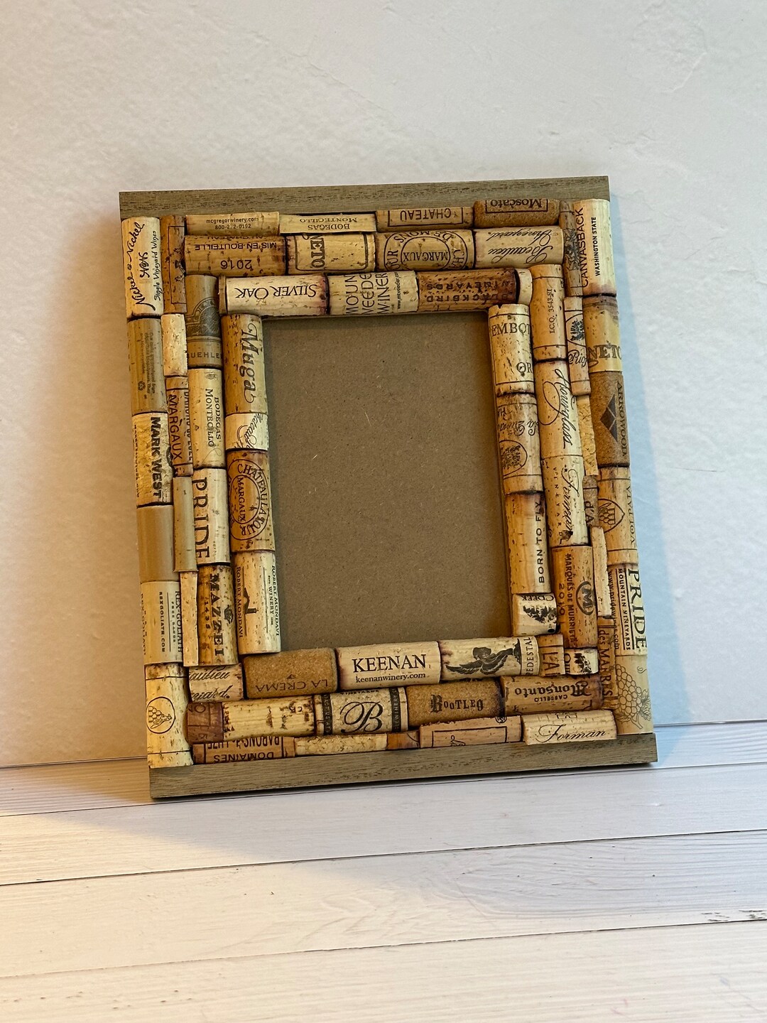 Wine Cork Picture Frame, Large Square Frame, 5x7 Frame Opening, Wine ...